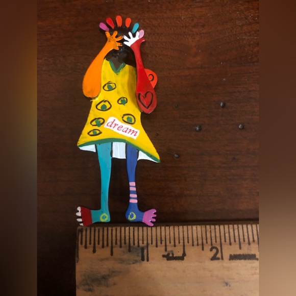 JoeSam | Jewelry | Vintage Joesam Dream Pop Art Tribal Pin Hand Painted ...